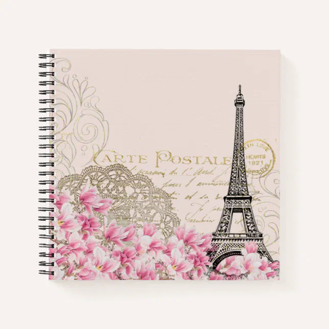Paris Eiffelturm France, French Vintage Ephemera Notebook | Zazzle