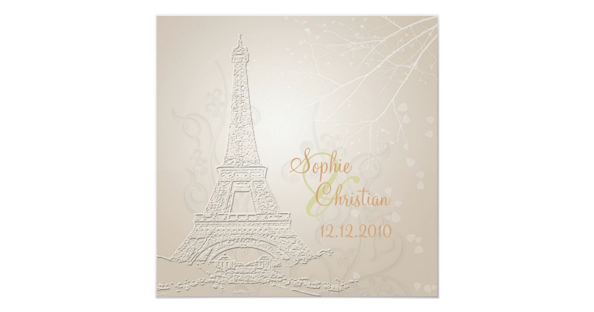 Paris, fall + winter wedding invitations | Zazzle.com