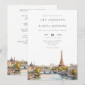 Paris France Destination All In One Wedding Invitation | Zazzle