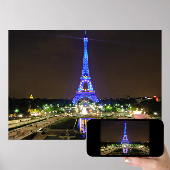Paris, France - Eiffel at night Poster | Zazzle