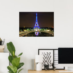 Paris, France - Eiffel at night Poster | Zazzle