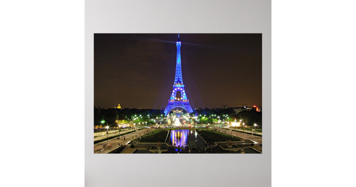 Paris, France - Eiffel at night Poster | Zazzle