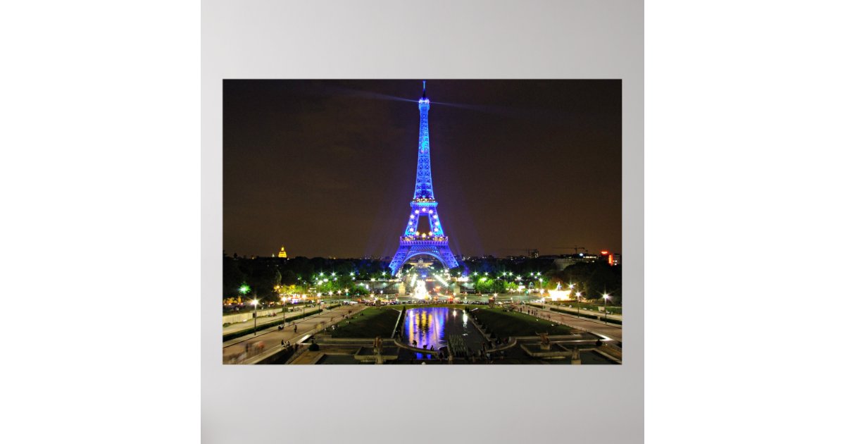 Paris, France - Eiffel at night Poster | Zazzle