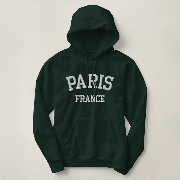 Paris France Embroidered Hoodie | Zazzle.com