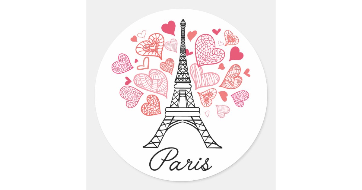 Paris, France Love Classic Round Sticker | Zazzle
