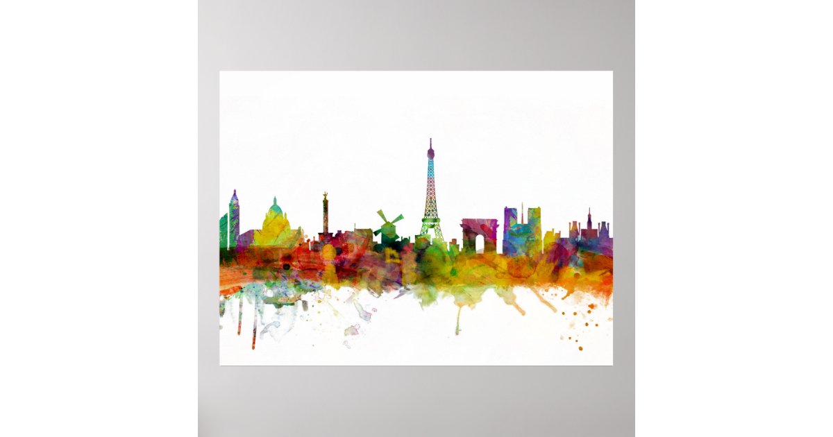 Paris France Skyline Poster | Zazzle