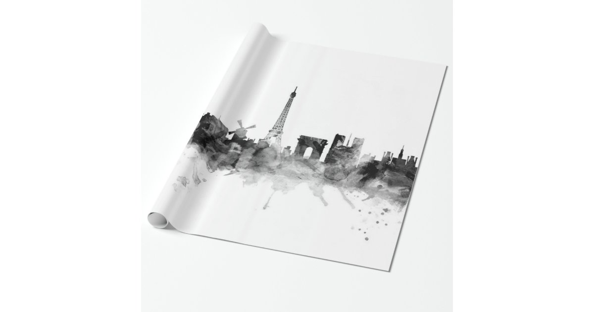 Paris France Skyline Wrapping Paper | Zazzle