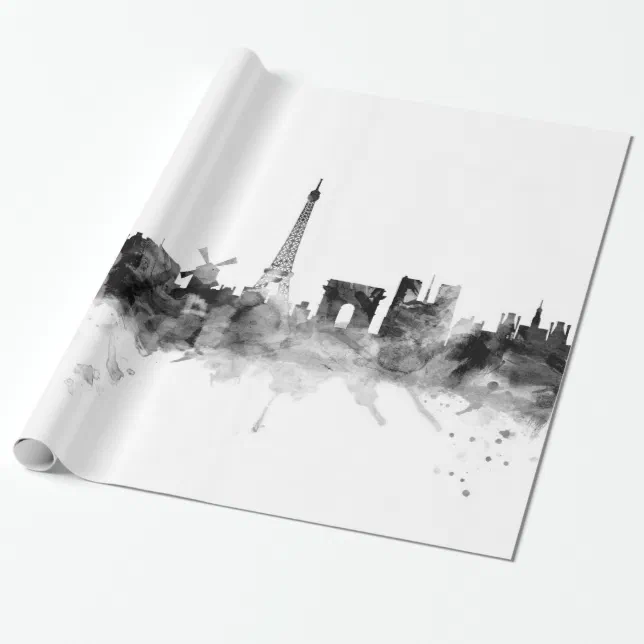 Paris France Skyline Wrapping Paper | Zazzle
