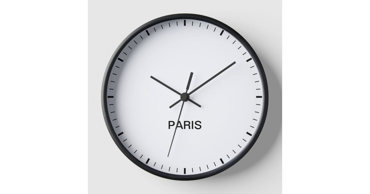 Paris France Time Zone Newsroom Style Clock | Zazzle