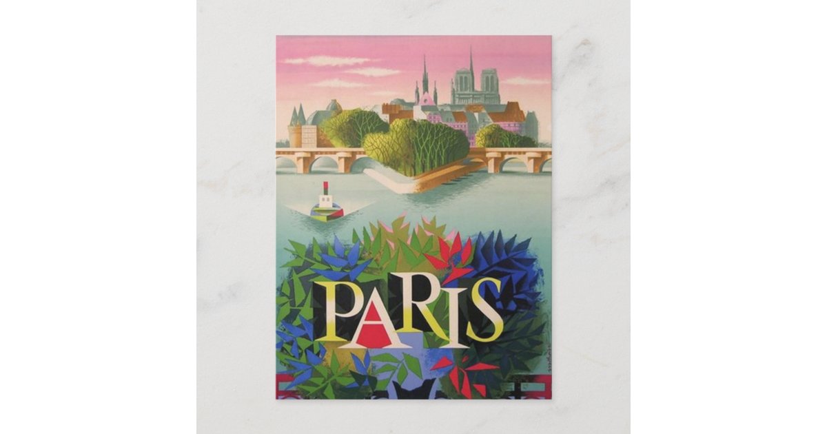 Paris France Vintage Travel postcard | Zazzle