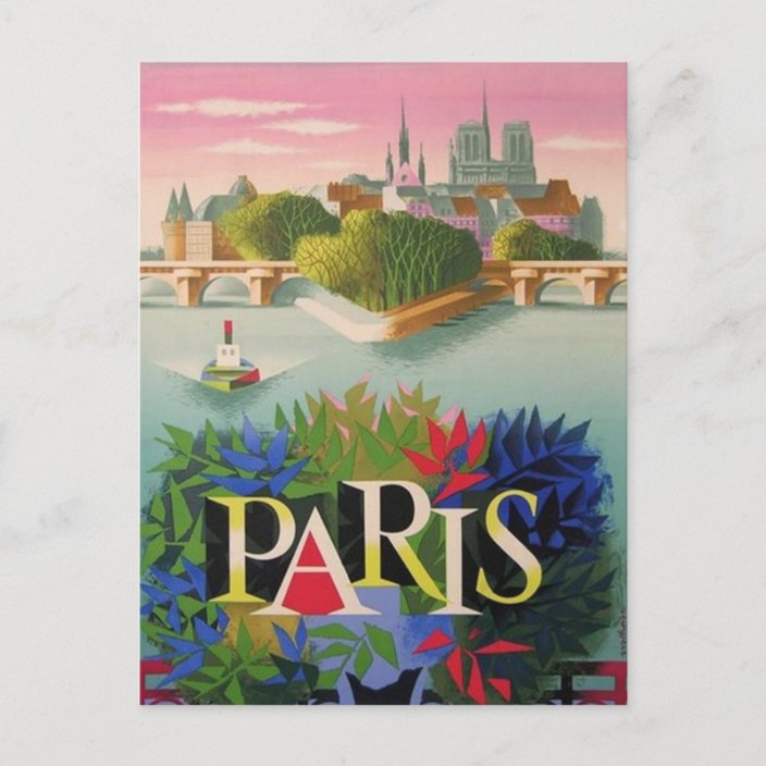 Paris France Vintage Travel postcard | Zazzle.com