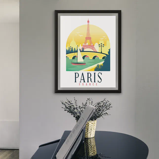 Paris France Vintage Travel Poster | Zazzle