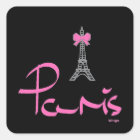 Paris Bonjour Pink Floral Classic Round Sticker | Zazzle.com