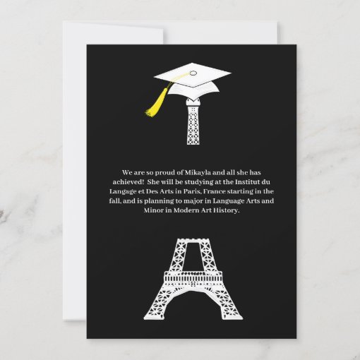Paris French Eiffel Tower Graduation Party Invitation | Zazzle