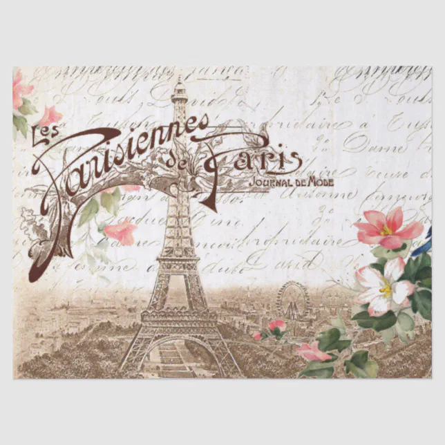 Paris in Spring Decoupage Tissue Paper | Zazzle