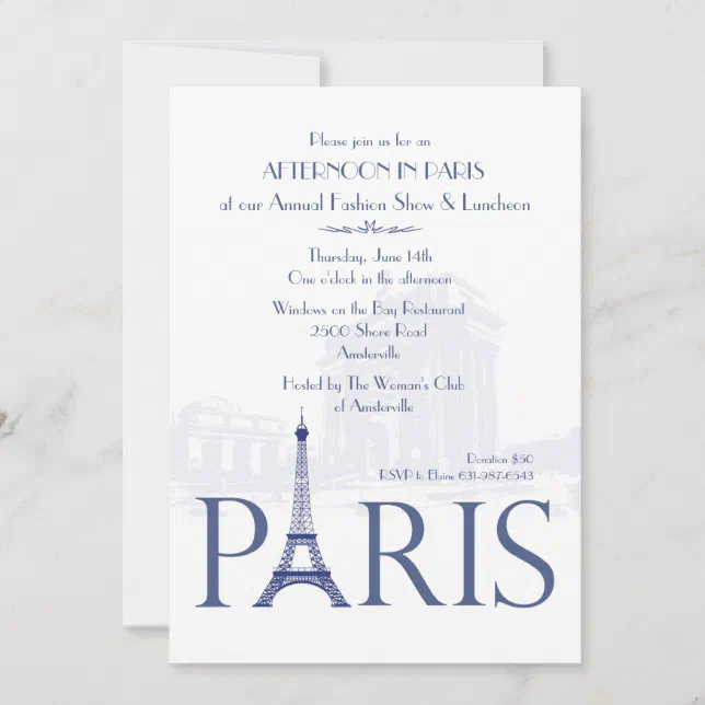 Paris Invitation | Zazzle