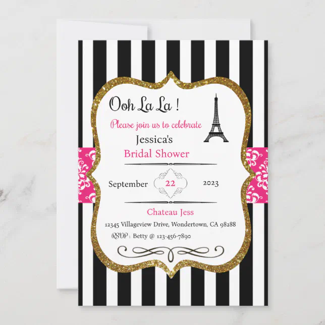 Paris Invitation, Paris Theme Party Invitation | Zazzle