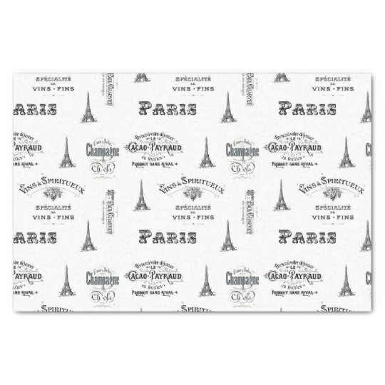 Paris Label Collage Tissue Paper | Zazzle.com