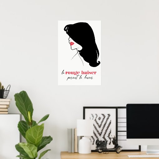 Paris - Le Rouge Baiser (The Red Kiss) Poster | Zazzle