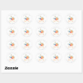 Paris Letter With Flowers Watercolor Address Classic Round Sticker | Zazzle