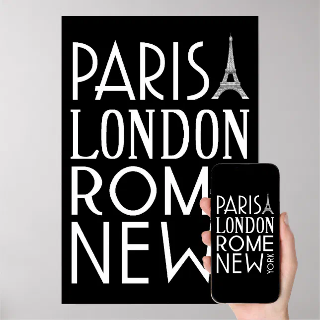 Paris, London, Rome and New York Poster | Zazzle