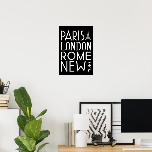 Paris, London, Rome and New York Poster | Zazzle