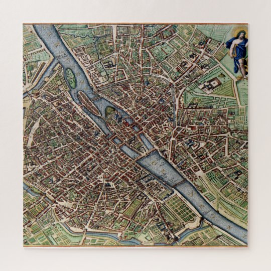 Paris map city old jigsaw puzzle | Zazzle.com