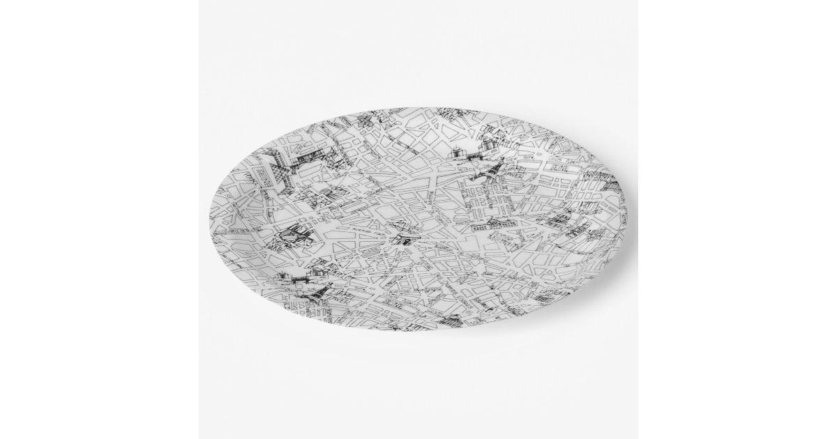 Paris Map Paper Plates | Zazzle
