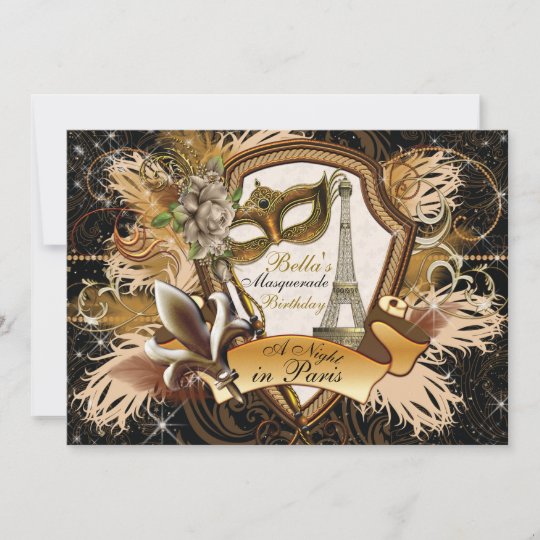 Paris Masquerade Party Invitations | Zazzle.com