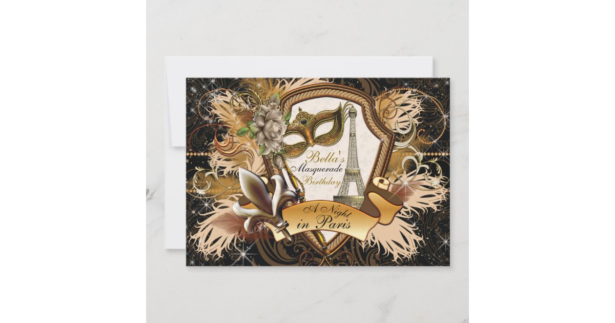 Paris Masquerade Party Invitations | Zazzle