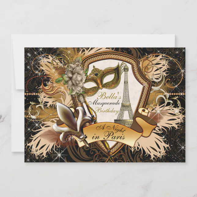 Paris Masquerade Party Invitations | Zazzle