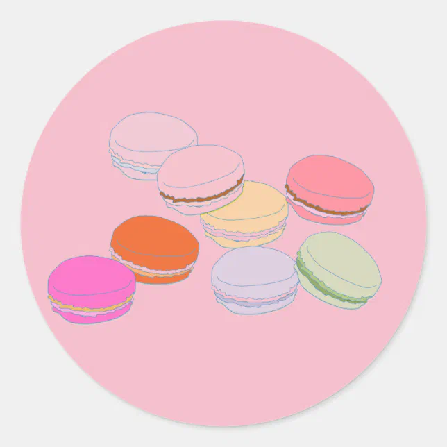 Paris Pink French Macaron Sticker | Zazzle