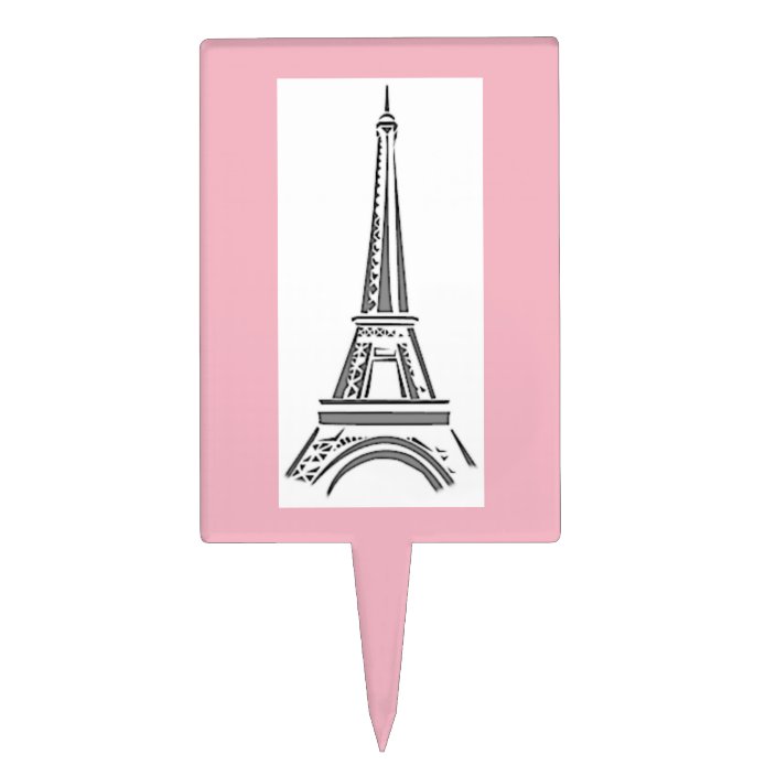 Paris Pink Themed Eiffel Tower Party Cake Topper | Zazzle.com
