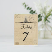 Paris Postcard Table Number | Zazzle