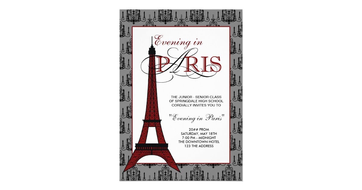 Paris Prom Invitations