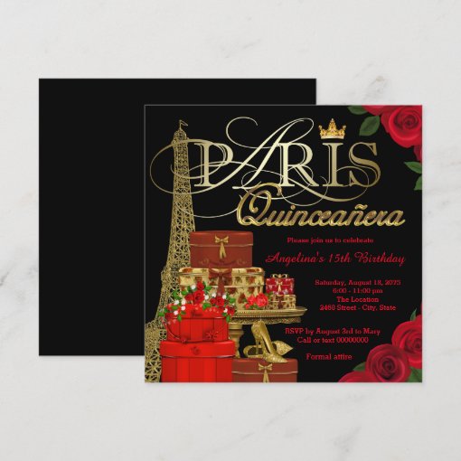 Paris Quinceanera Invitation | Zazzle