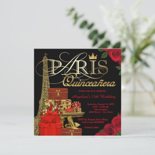 Paris Quinceanera Invitation | Zazzle
