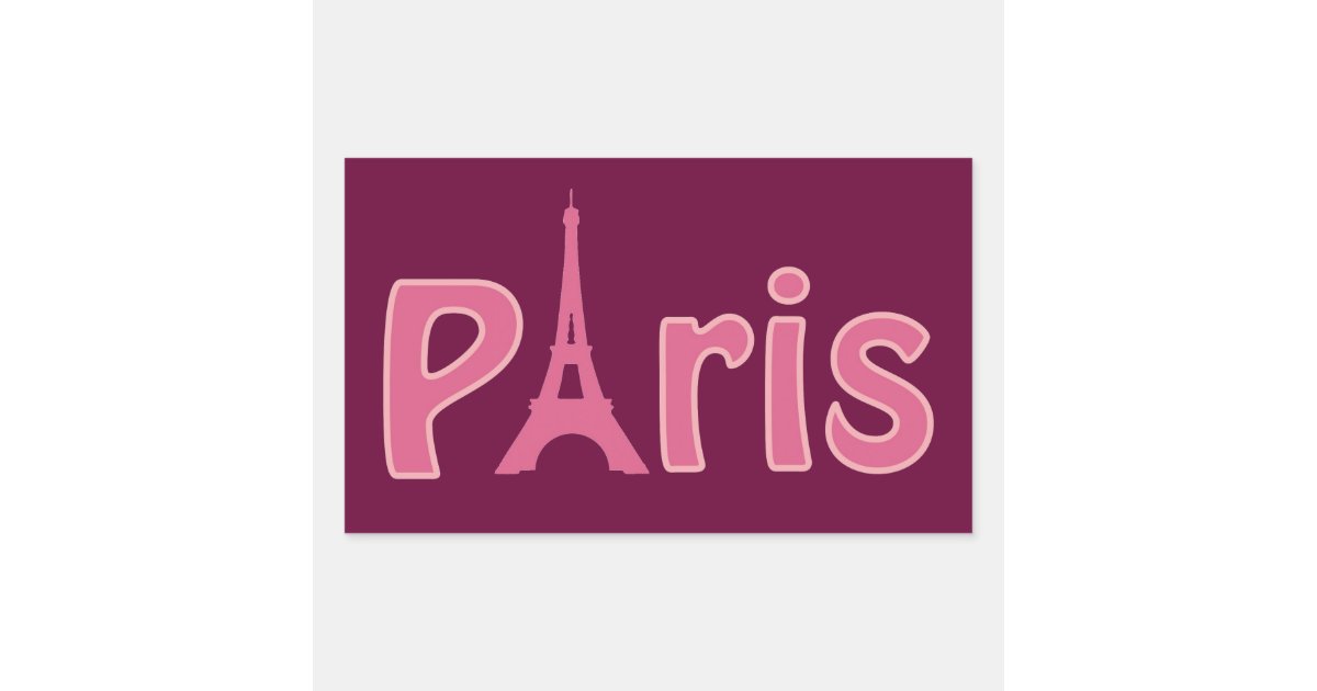 Paris Rectangular Sticker | Zazzle