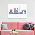 Paris Skyline Colored Buildings Canvas Print | Zazzle