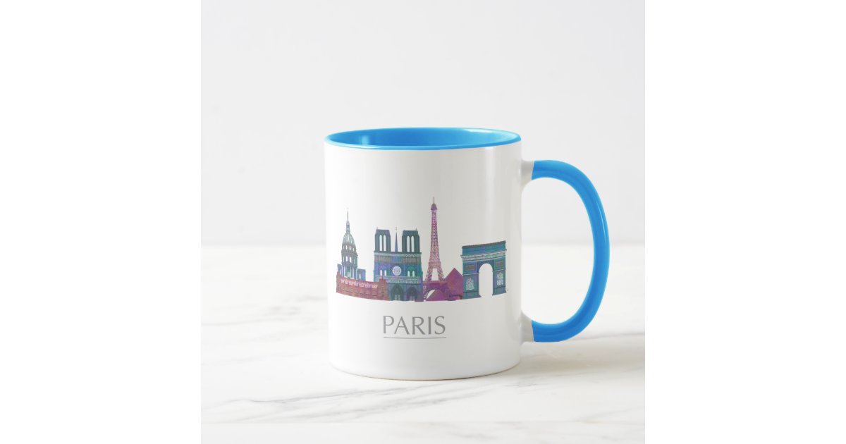 Paris Skyline Colored Buildings Mug | Zazzle