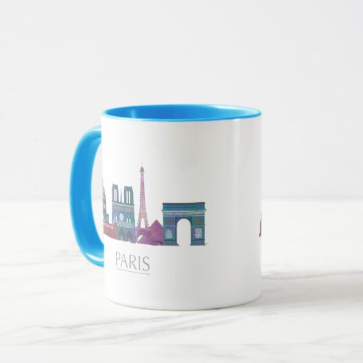 Paris Skyline Colored Buildings Mug | Zazzle