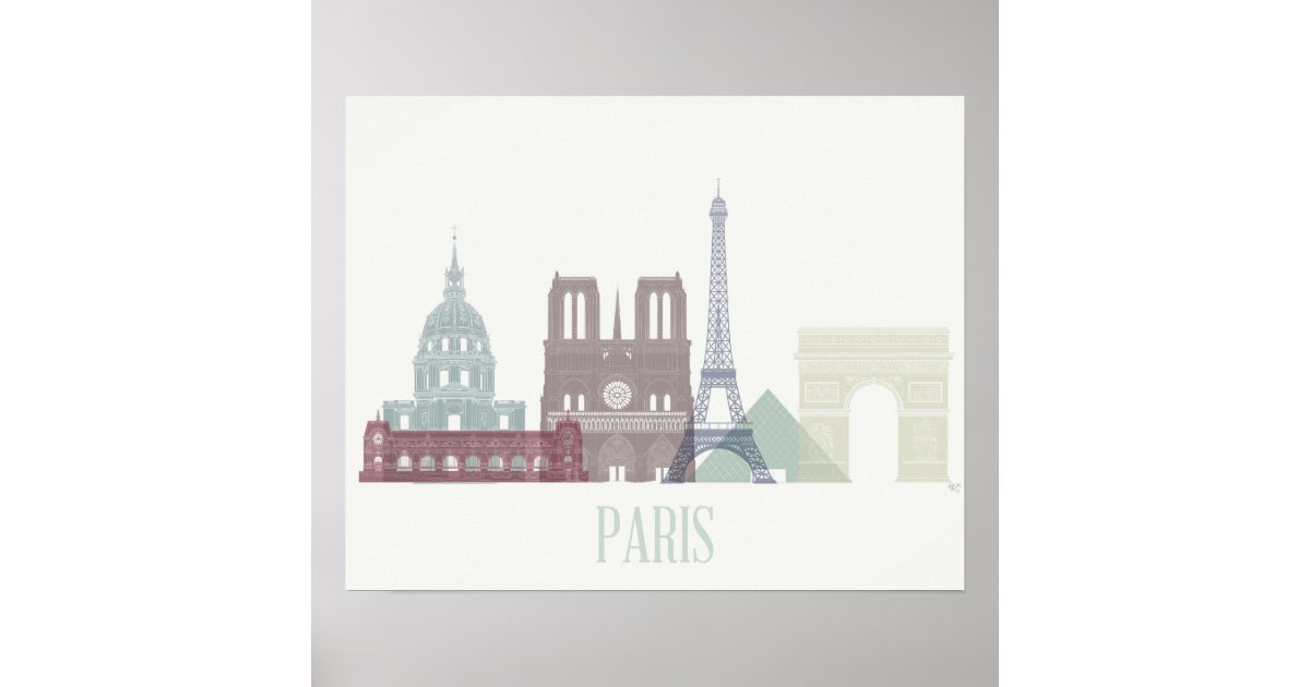 Paris Skyline Poster | Zazzle
