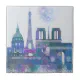 Paris Skyline - Watercolor Blue Ceramic Tile | Zazzle
