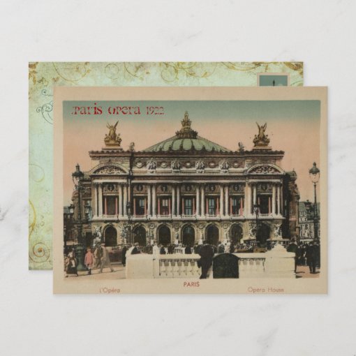 Paris Souvenier L'Paris Opera House Postcard | Zazzle