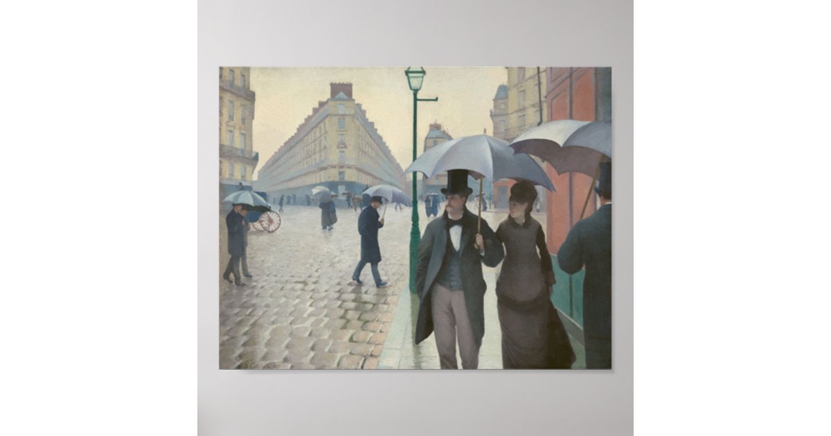 Paris Street in Rainy Weather Poster | Zazzle