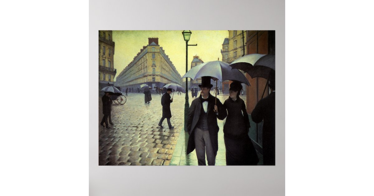 Paris Street Rainy Day by Gustave Caillebotte Poster | Zazzle