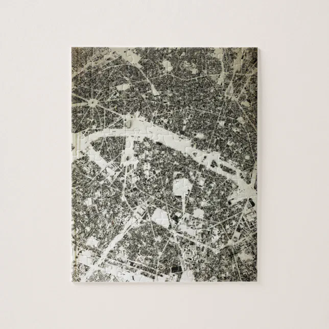 Paris Streets and Buildings Vintage Map Jigsaw Puzzle | Zazzle