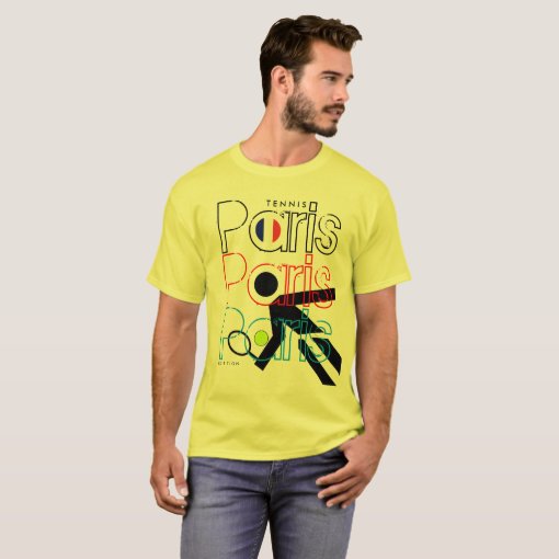 Paris Tennis French Open Flag Yellow T-Shirt | Zazzle