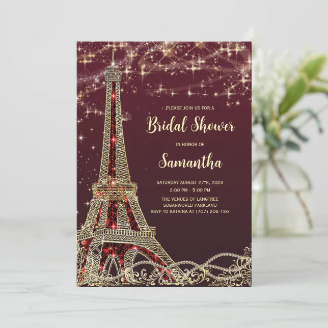 Paris Theme Bridal Shower Invitations | Zazzle