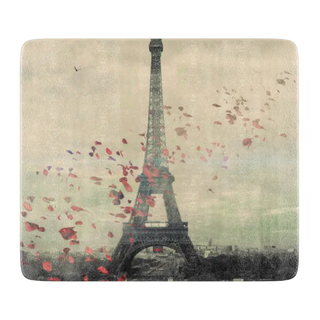 Paris-themed glass cutting board | Zazzle